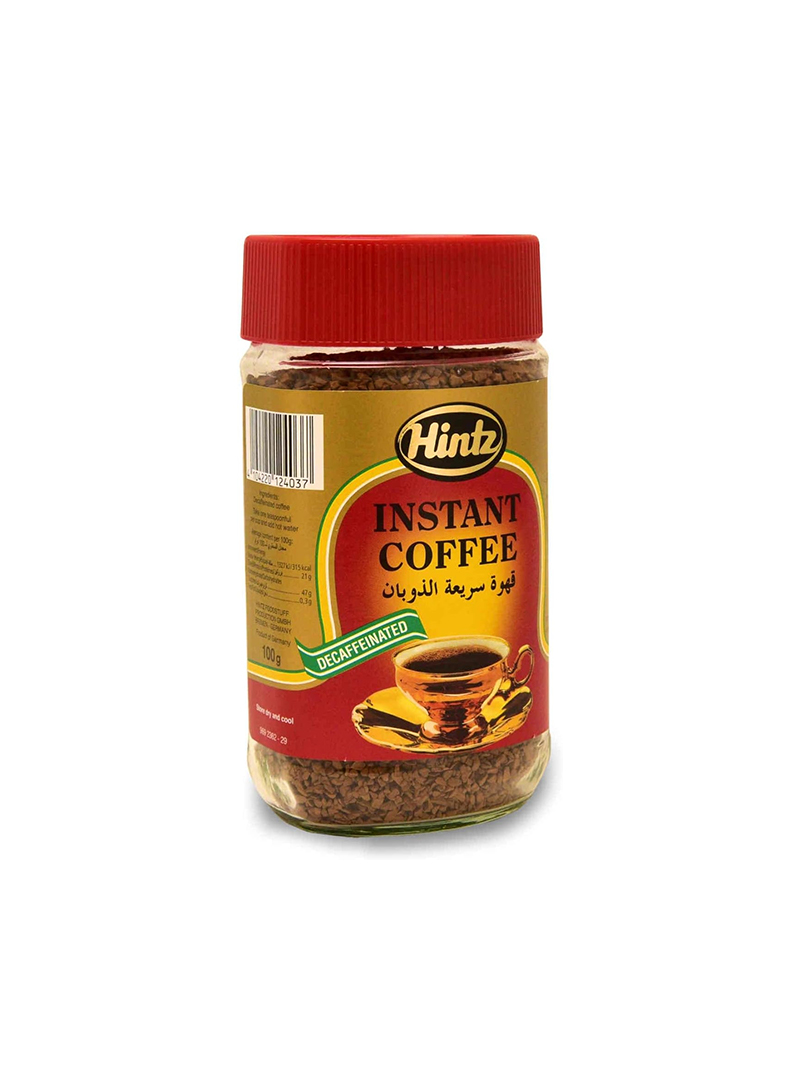 Hintz Decaffeinated Instant Coffee - Box Of 12 Pieces - 100 G | امداد إكس